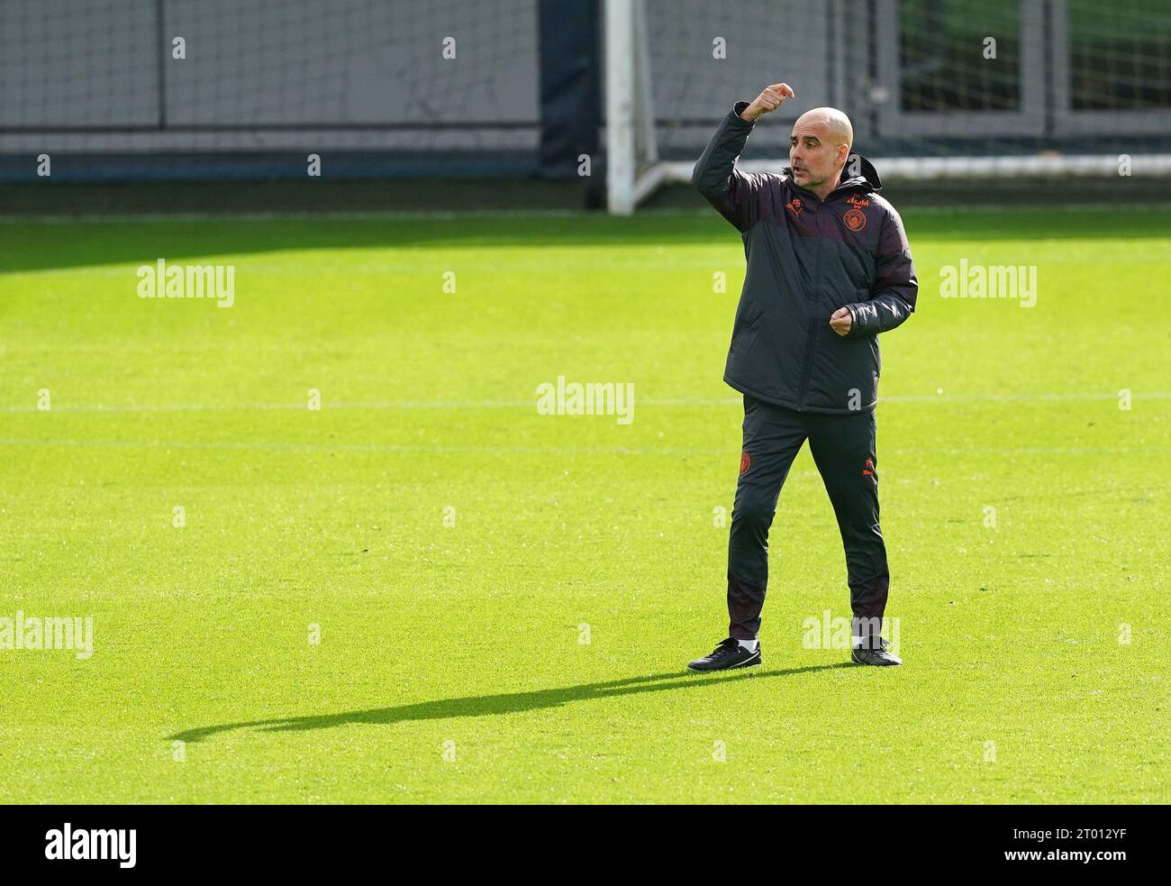 Manchester City manager Pep Guardiola during a training session at the ...