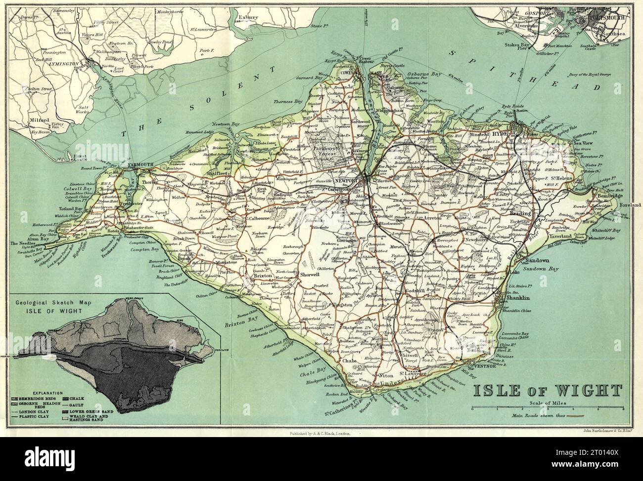 Old map of the isle of wight hi-res stock photography and images - Alamy