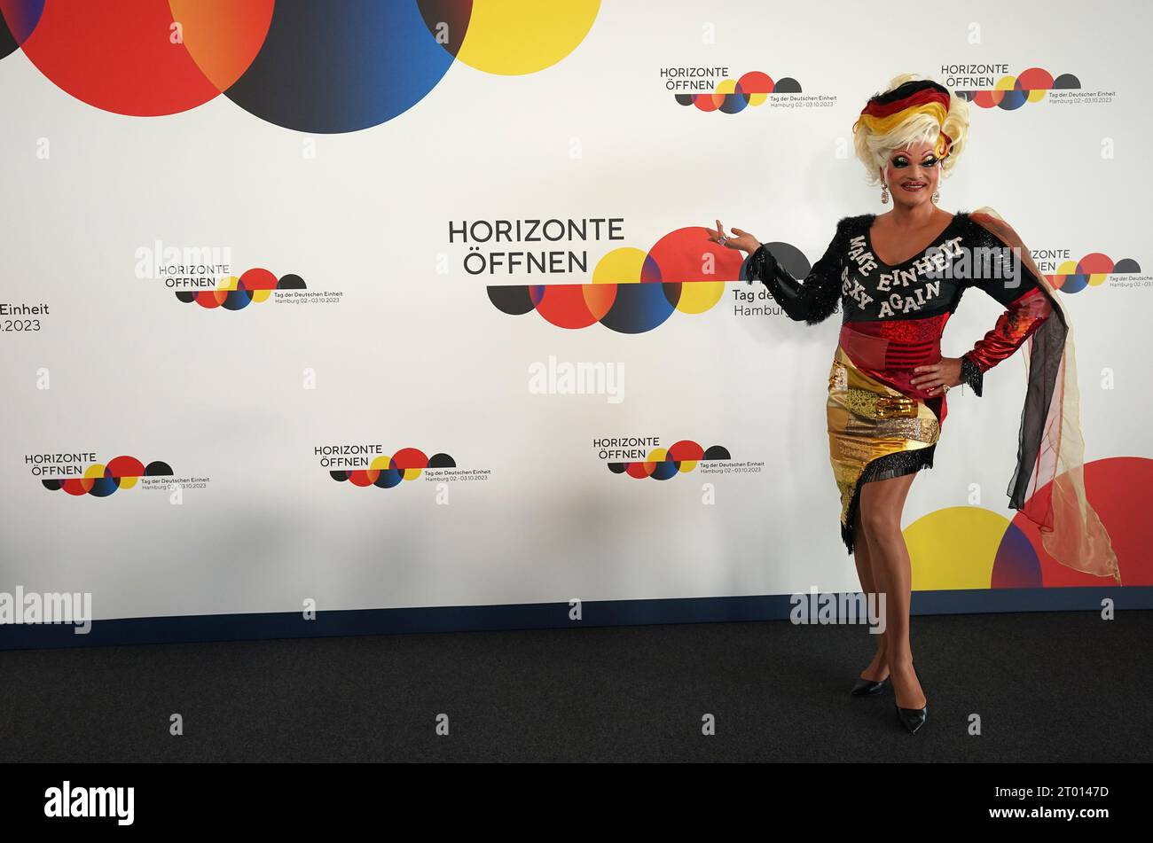 Hamburg, Germany. 03rd Oct, 2023. Drag queen Olivia Jones comes with a ...