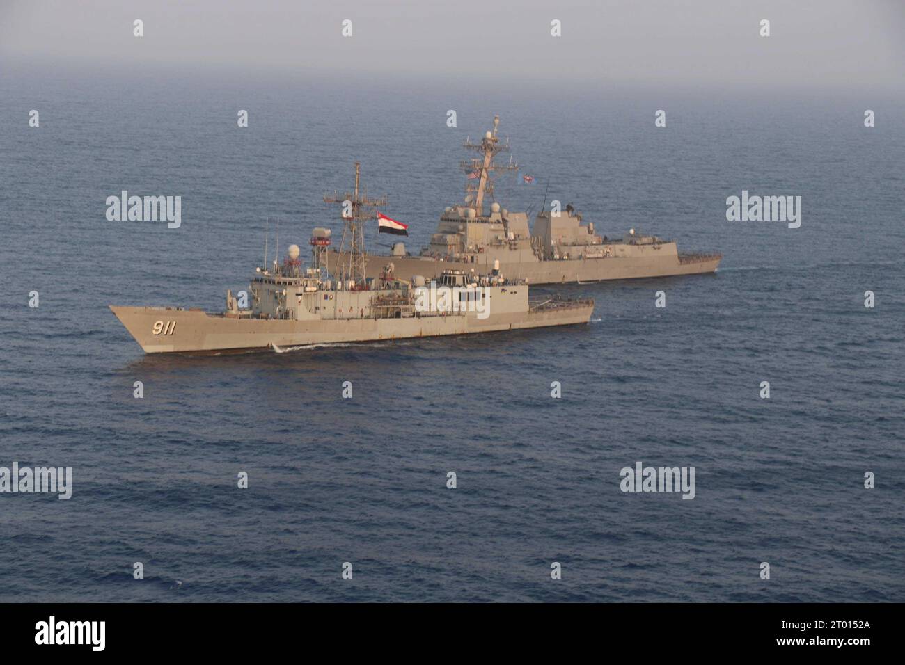 Egyptian Navy frigate ENS Alexandria (F911) and the USS Thomas Hudner ...