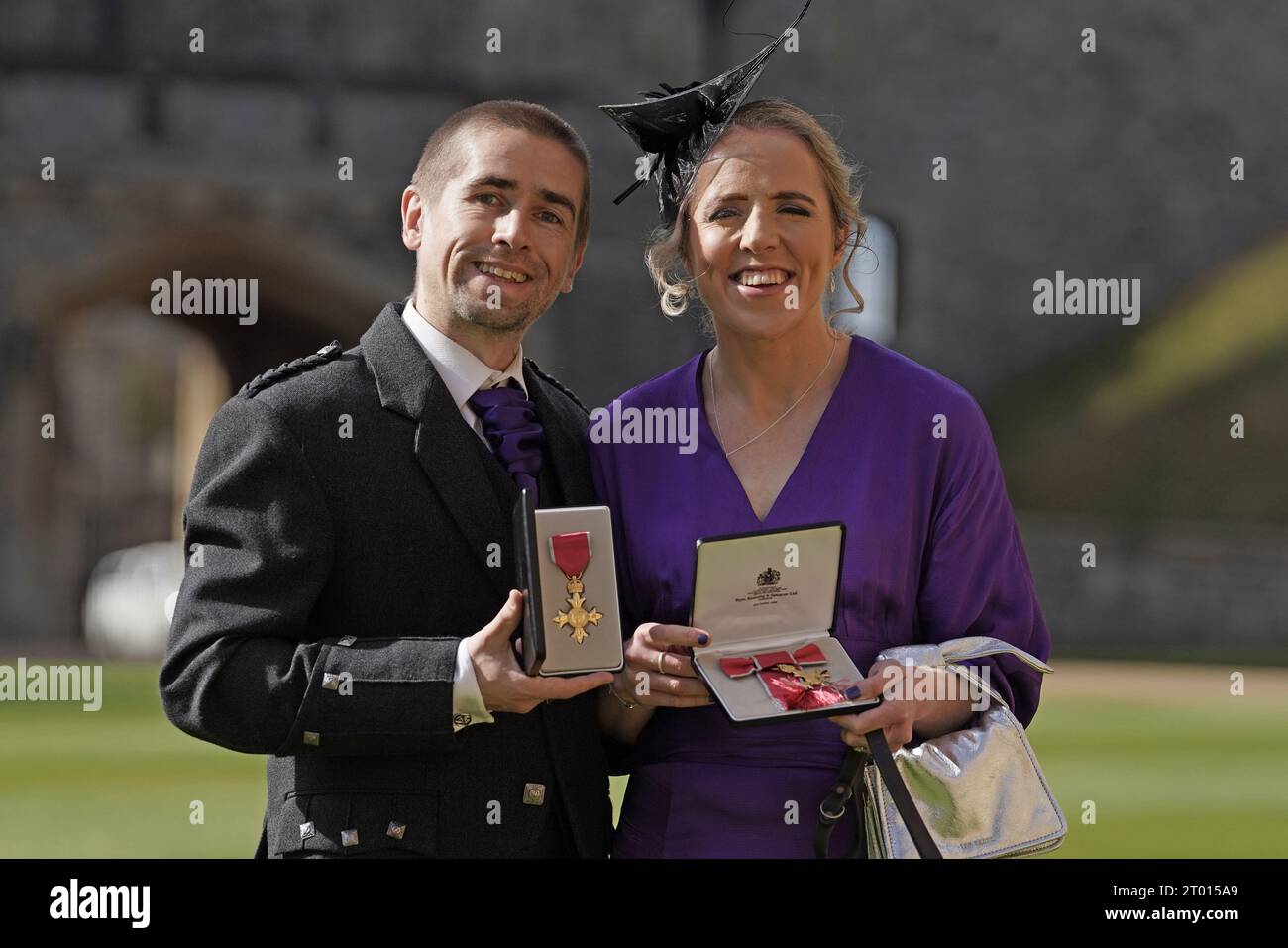 Neil Fachie and Lora Fachie after both being made an Officer of the ...