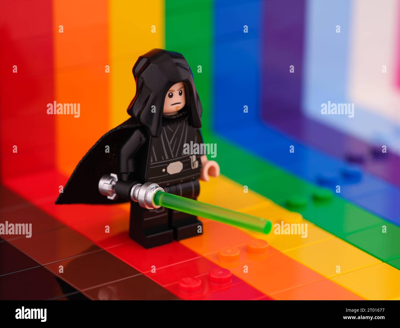 Tambov, Russian Federation - October 01, 2023 A Lego Luke Skywalker ...