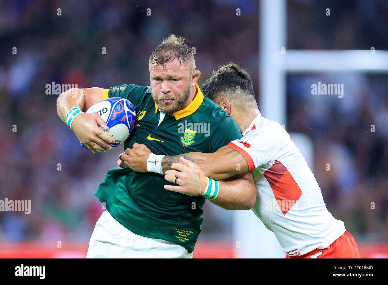 Duane Vermeulen #7 of South Africa and Augustine Pulu #9 of Tonga ...