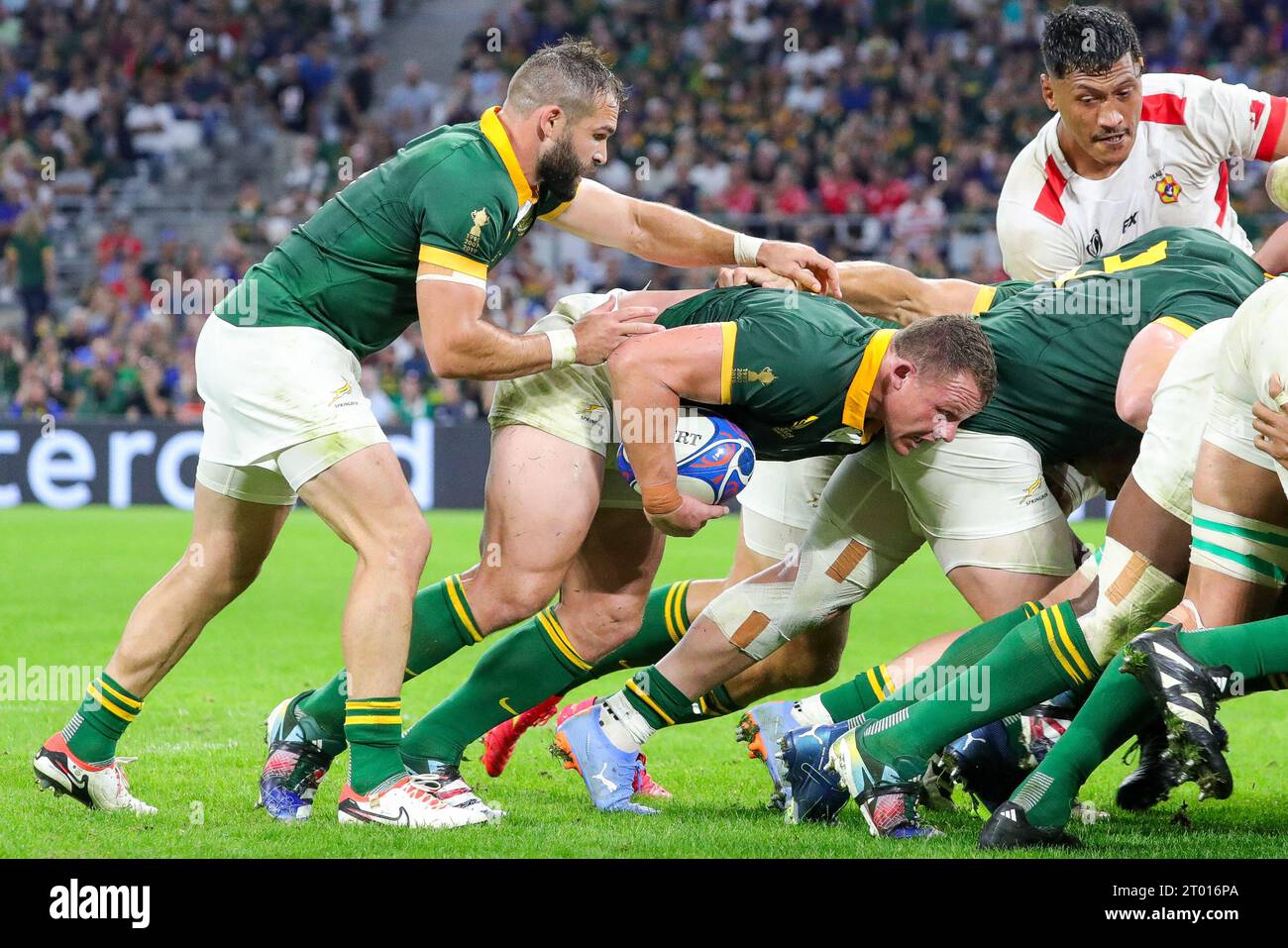 Cobus Reinach #9 of South Africa and Deon Fourie #2 of South Africa ...