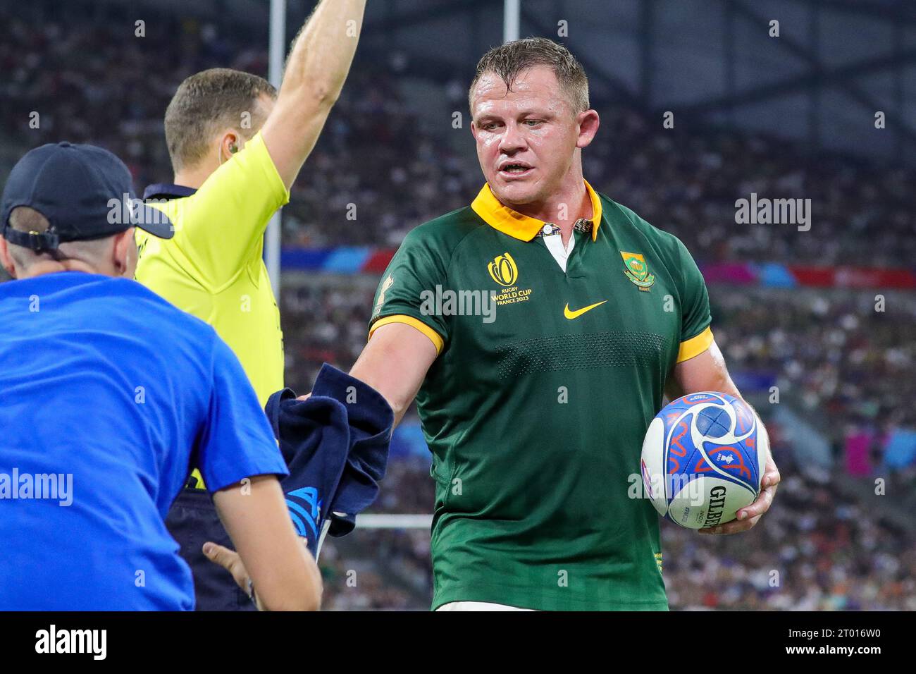 Deon Fourie #2 of South Africa during the Rugby World Cup match between ...