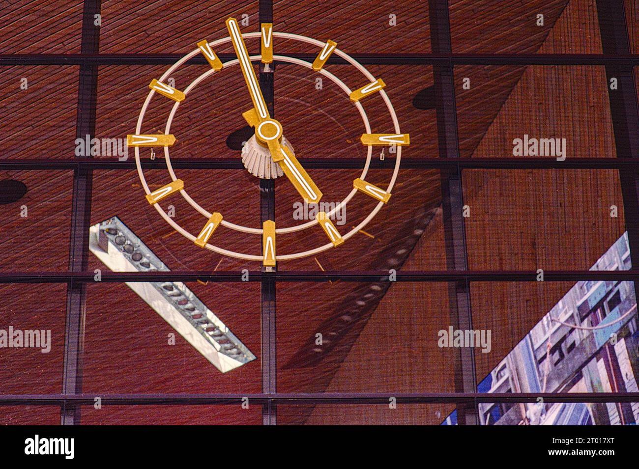The 1950's designed and made Station Clock on Rotterdam Central Railway ...
