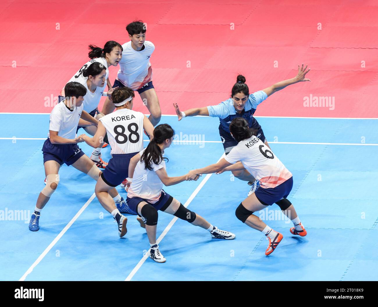 Hangzhou, China's Zhejiang Province. 3rd Oct, 2023. Pushpa (1st R, rear ...