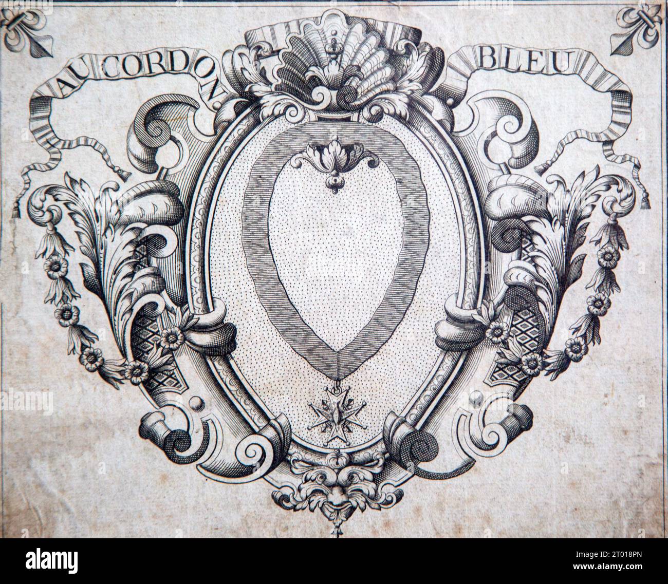 Au Cordon Blue engraving of French military medal Stock Photo - Alamy