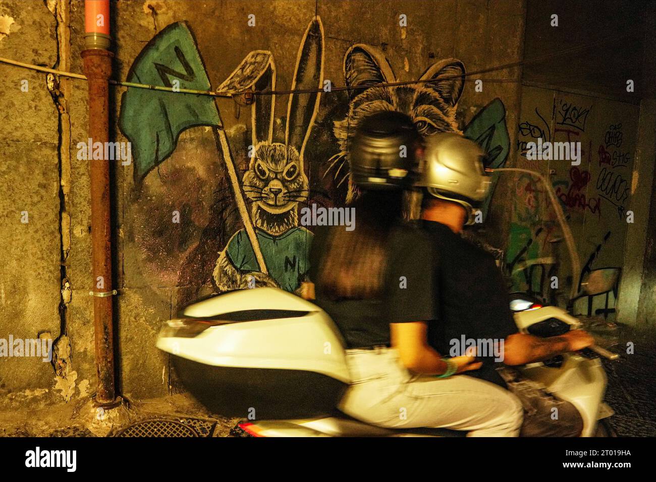 Napoli, Italy. 03rd Oct, 2023. Rabiat fan SCC Napoli in a wall on the ...