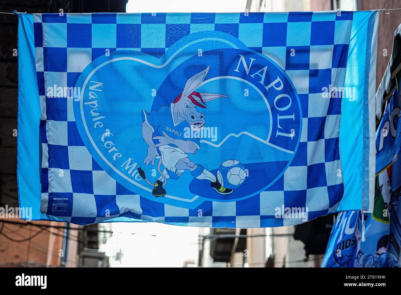 Napoli, Italy. 03rd Oct, 2023. SSC Napoli flag during the UEFA ...