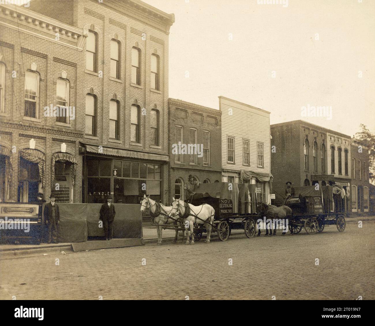 Old Main Street about 1900, Small town Main Street USA Stock Photo - Alamy