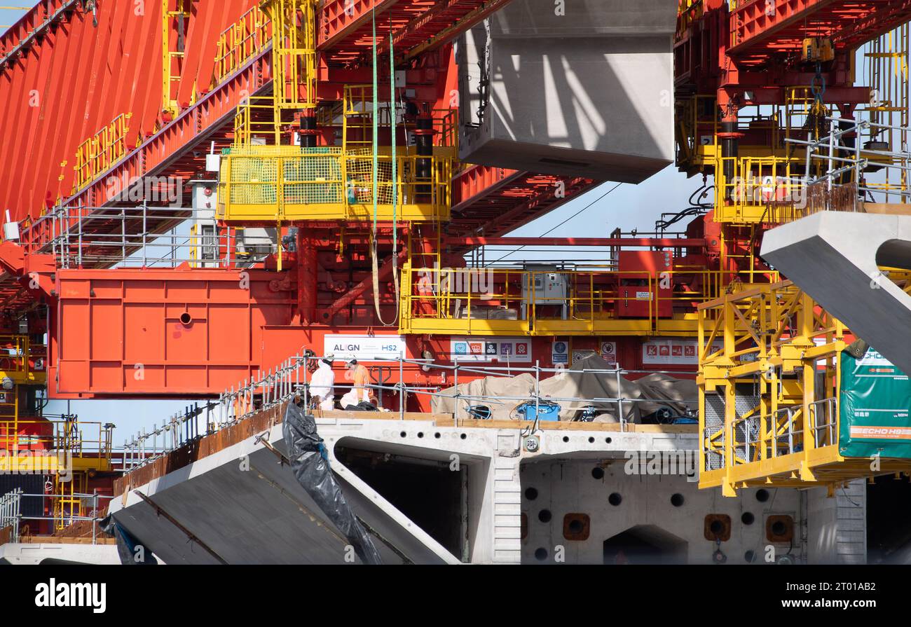 Harefield, UK. 3rd October, 2023. Dominque the HS2 Launching Girder ...