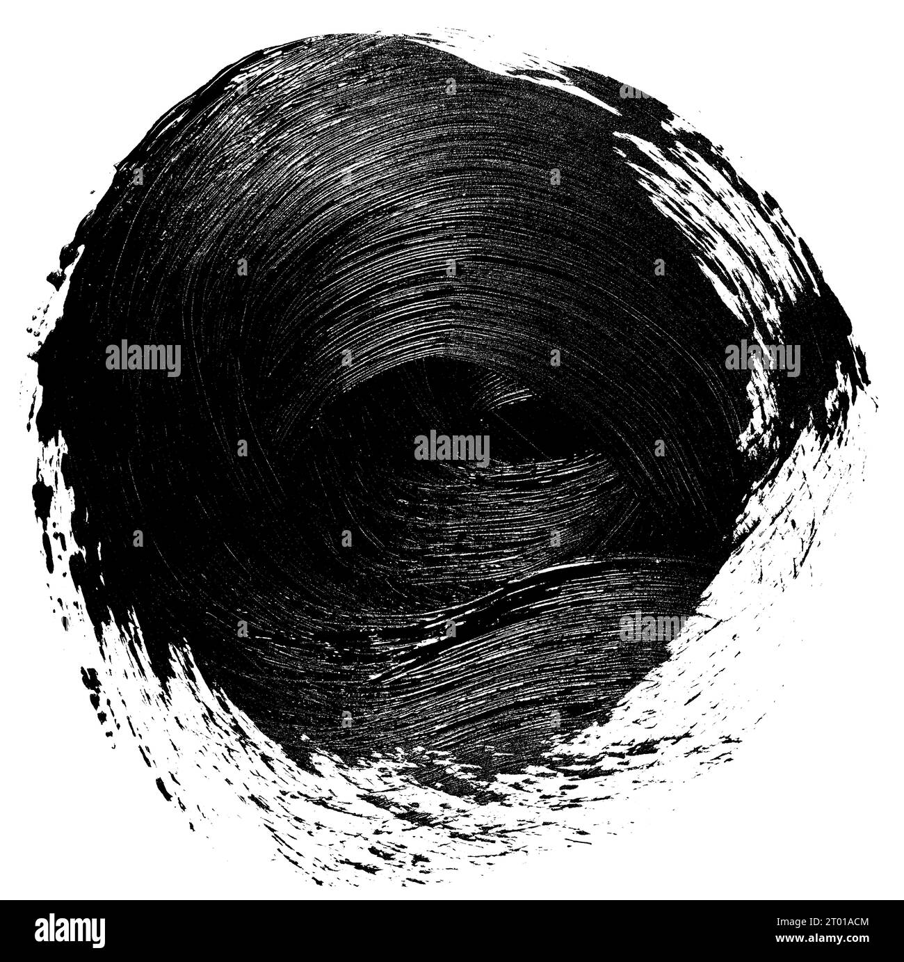 Round brush stroke on white isolated background Stock Photo - Alamy