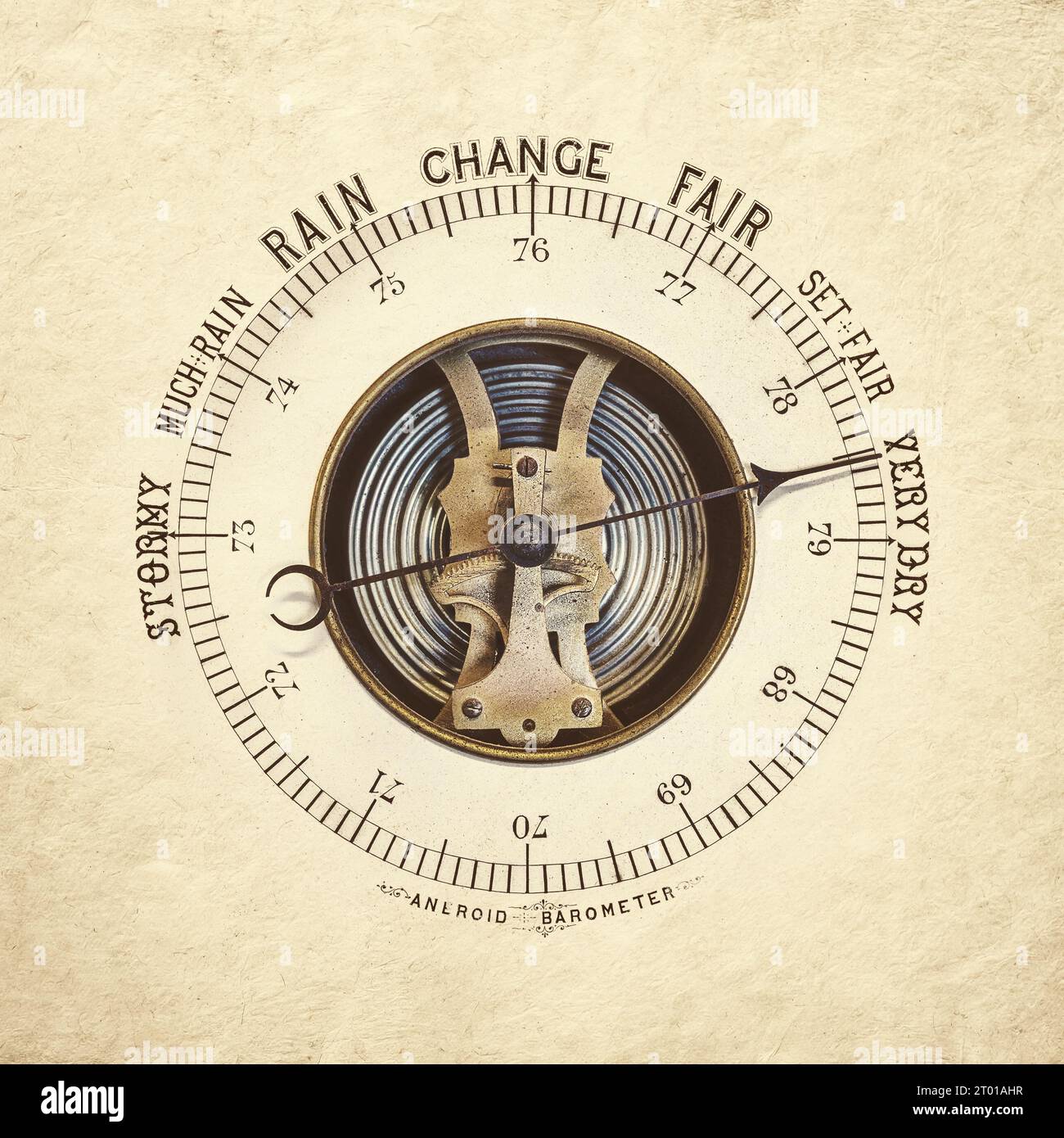 Sepia toned image of an ancient barometer with English text Stock Photo ...