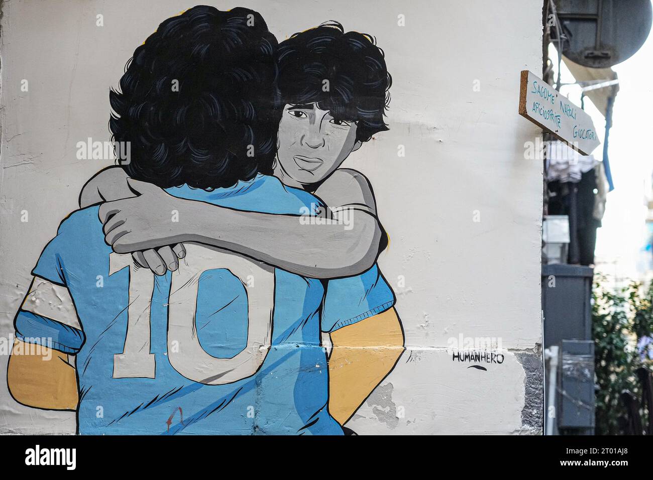 Diego Armando Maradona Memorial images in Cuartiere Spagnoli streets on ...