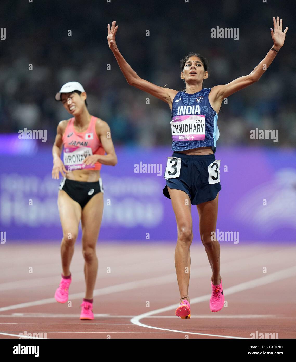 Hangzhou, China's Zhejiang Province. 3rd Oct, 2023. Parul Chaudhary(R ...