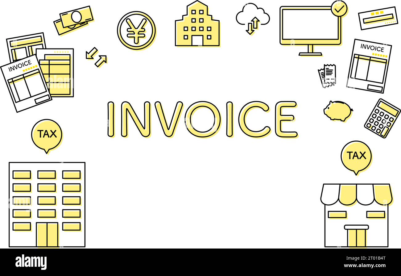 Image icon frame of the invoice system and text of the invoice, Vector Illustration Stock Vector ...