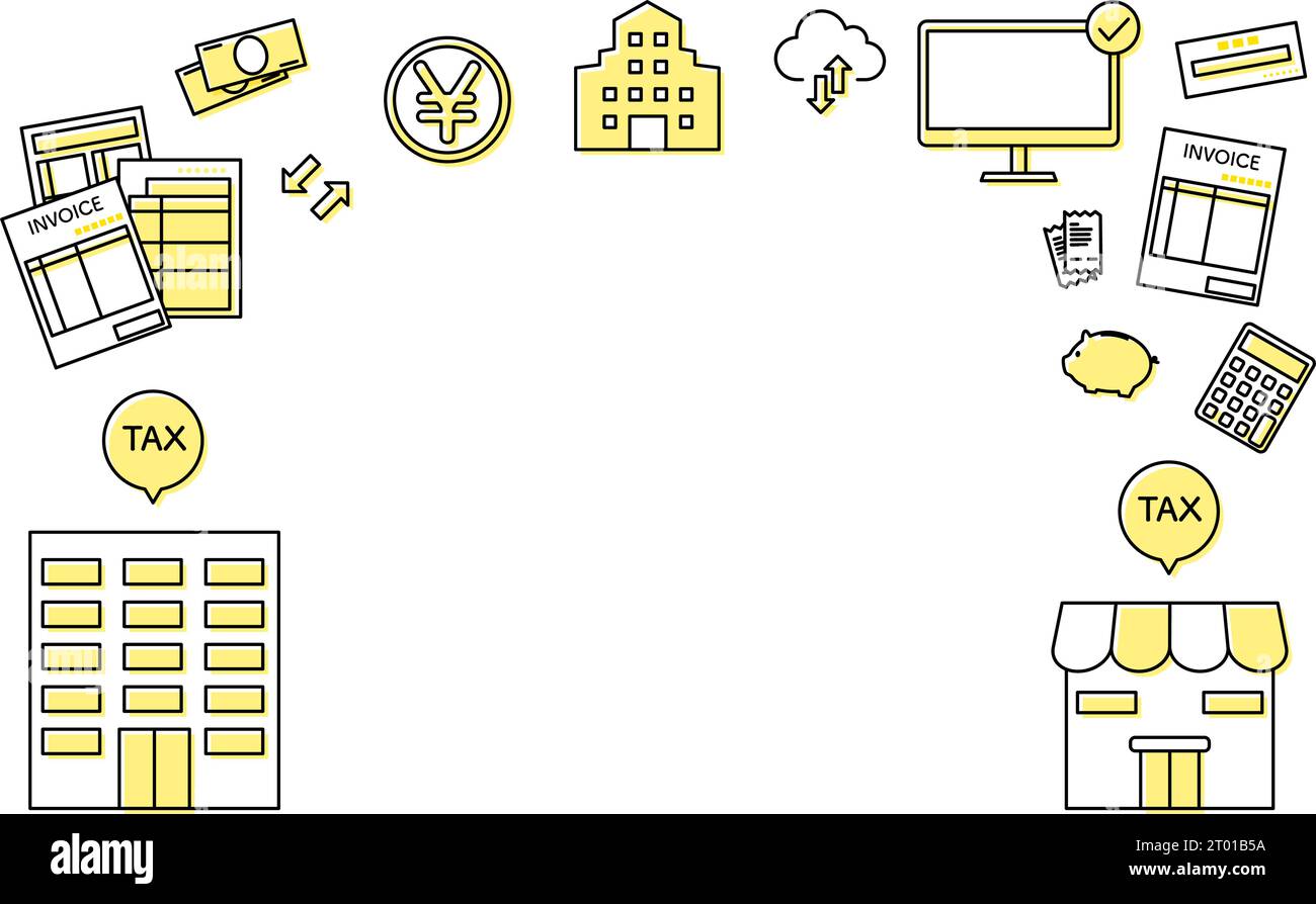 Image of invoice system icon frame, simple line drawing illustration ...