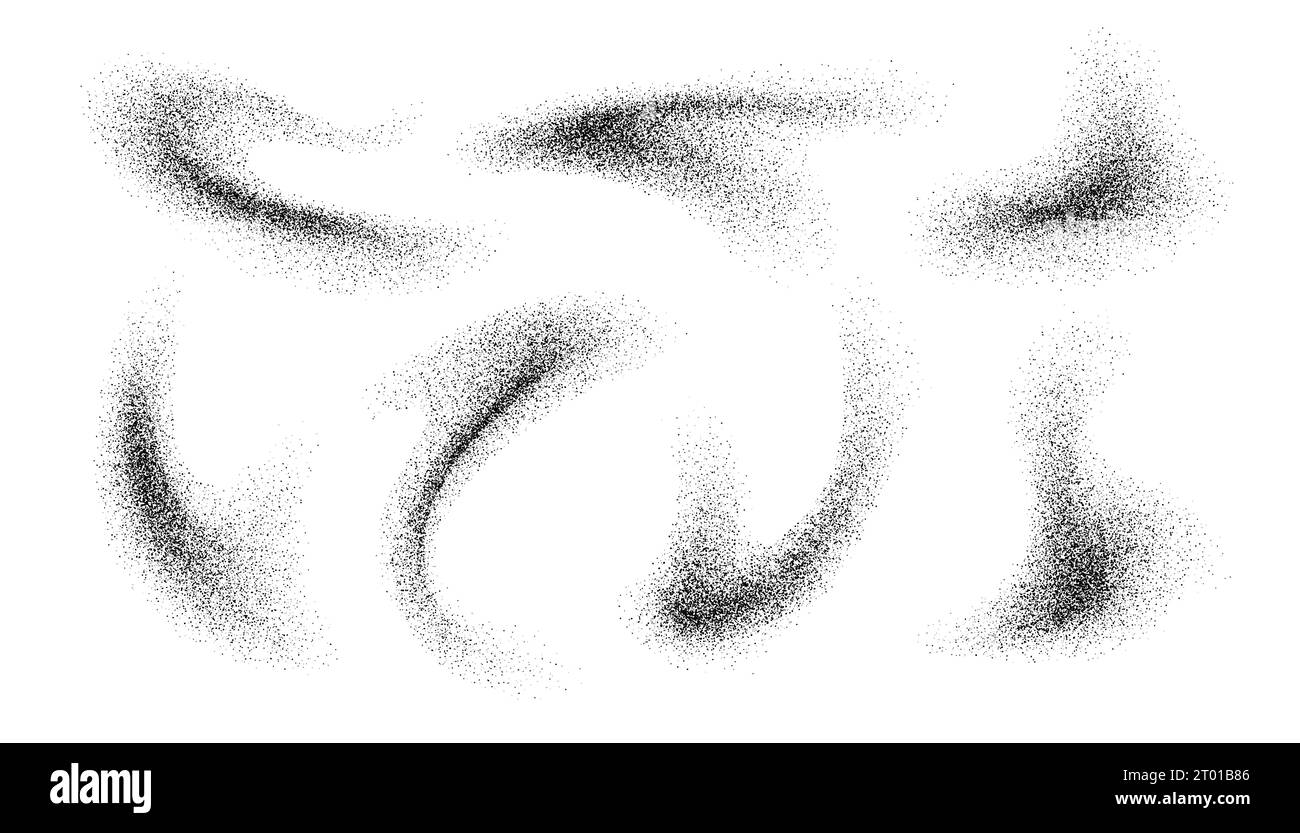 Dotwork abstract shapes, black grain texture, abstract stipple sand ...