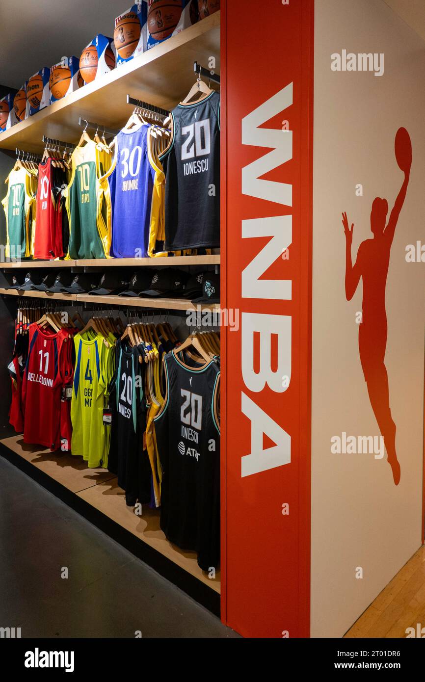 The flagship NBA store on fifth Avenue carries a full range of WNBA ...