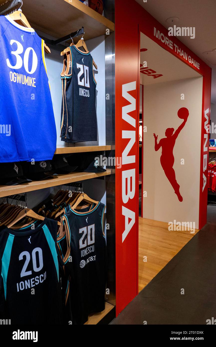 The flagship NBA store on fifth Avenue carries a full range of WNBA ...