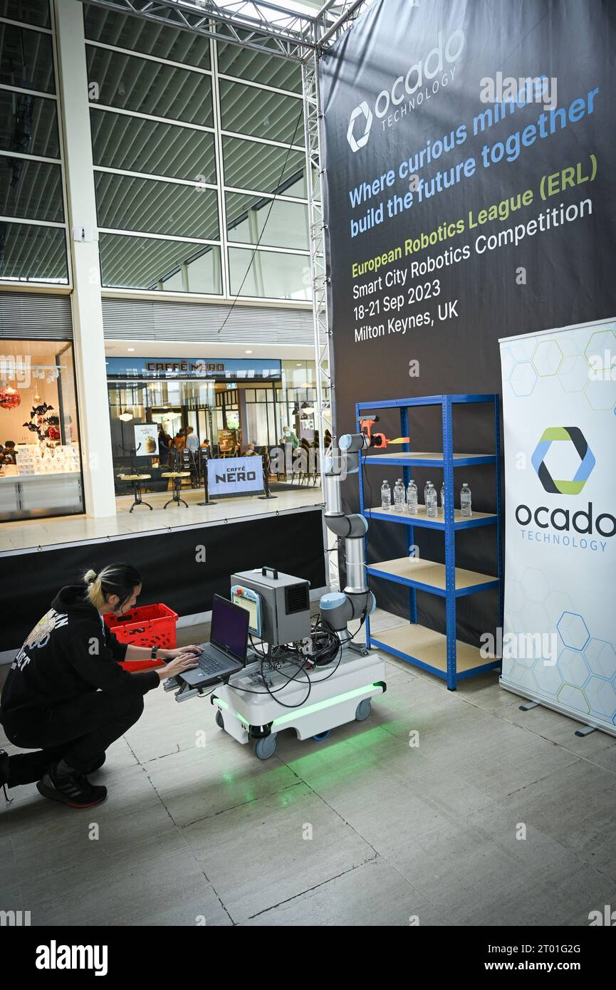 Milton keynes smart city Robotics competition 2023. Robots compete at different tasks such as ...