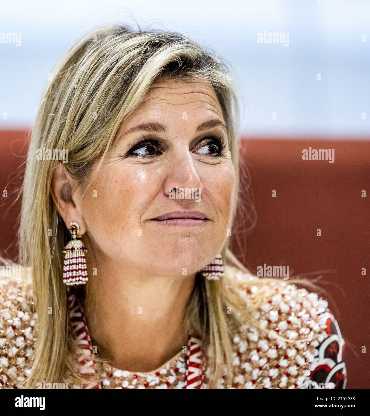 AMSTERDAM - Queen Maxima during a working visit to the Pink in Blue ...