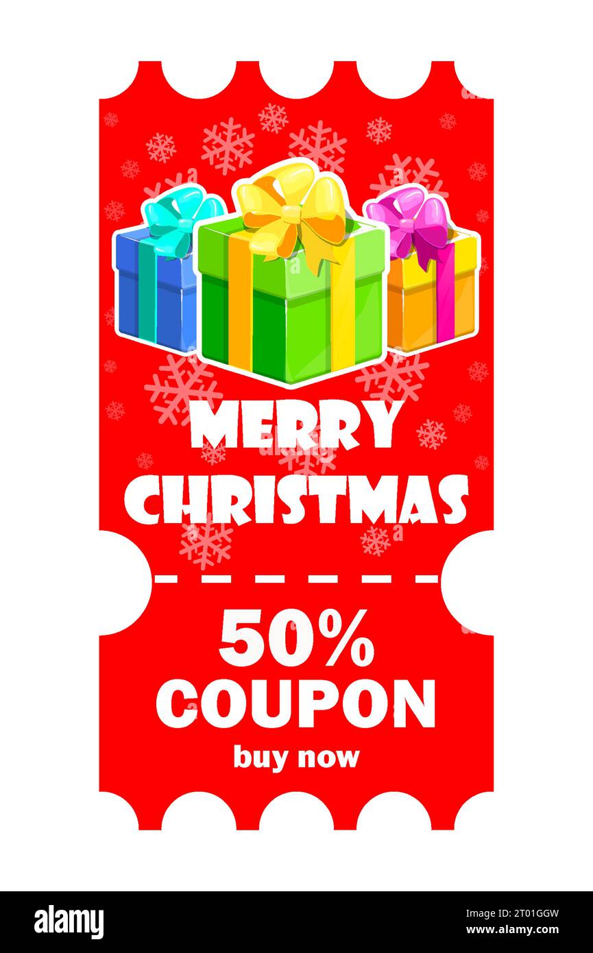 Christmas COUPON isolated. Merry Christmas Stock Vector Image & Art - Alamy