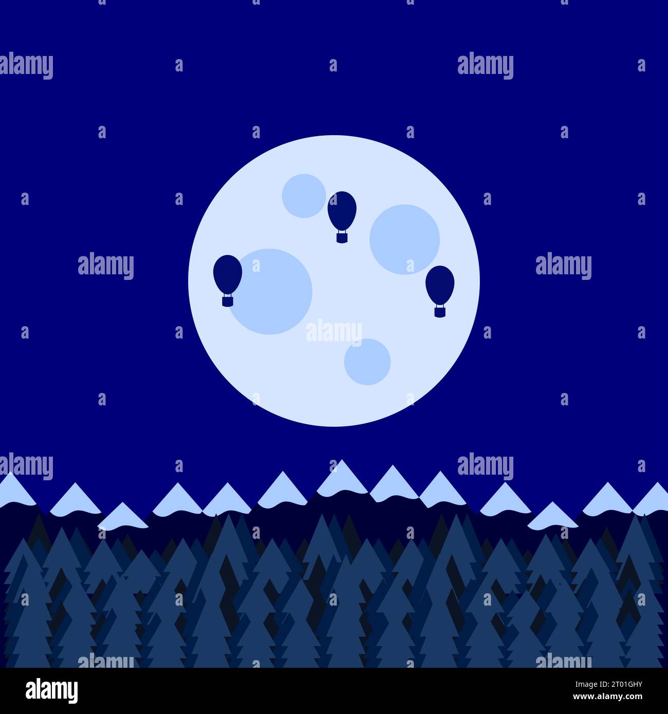 Tranquil night landscape vector illustration Stock Vector Image & Art ...