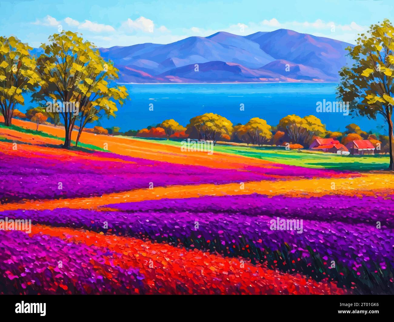 "High-resolution of painting entitled The Beauty of Nature. The artwork ...