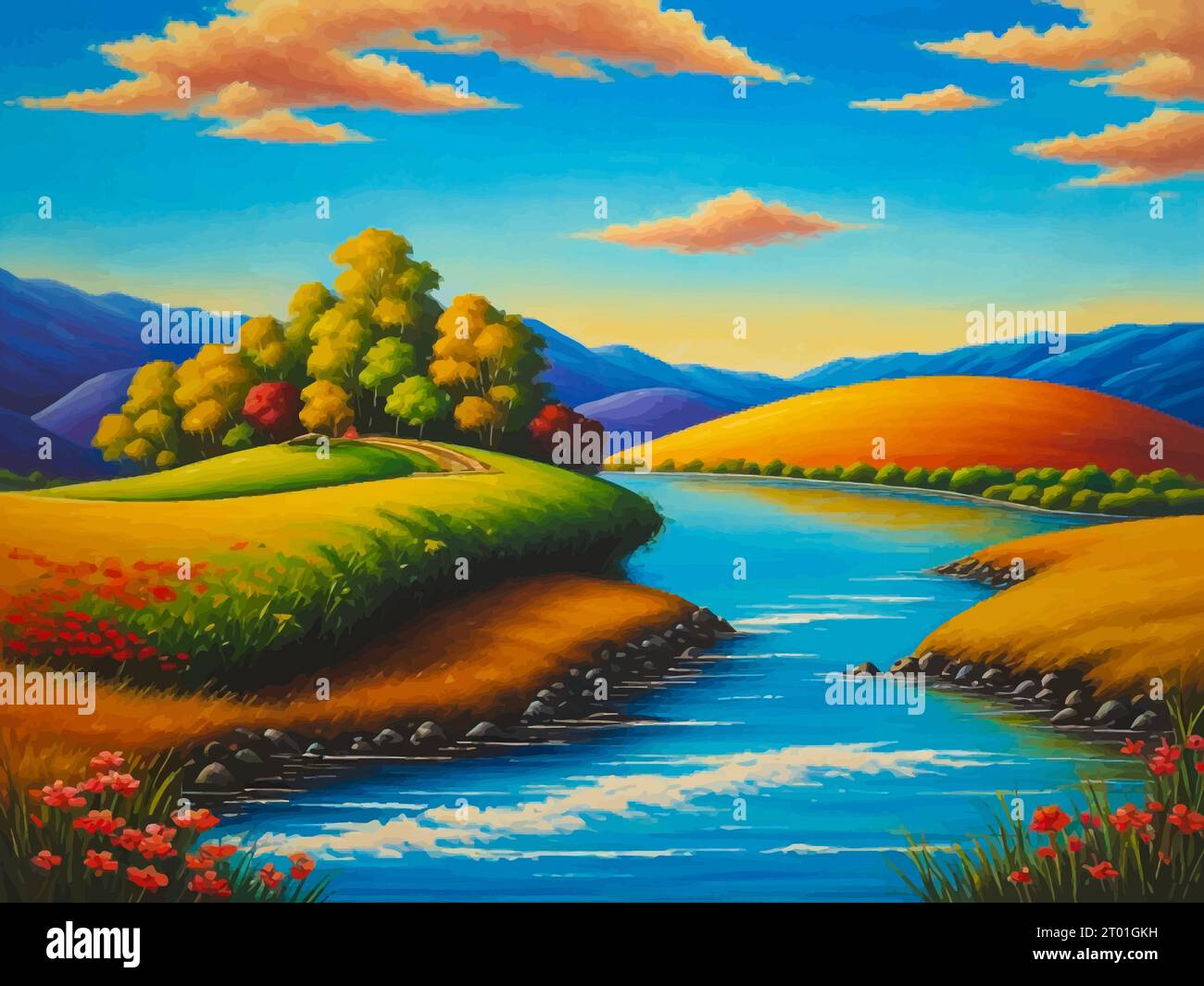 "High-resolution of painting entitled The Beauty of Nature. The artwork ...