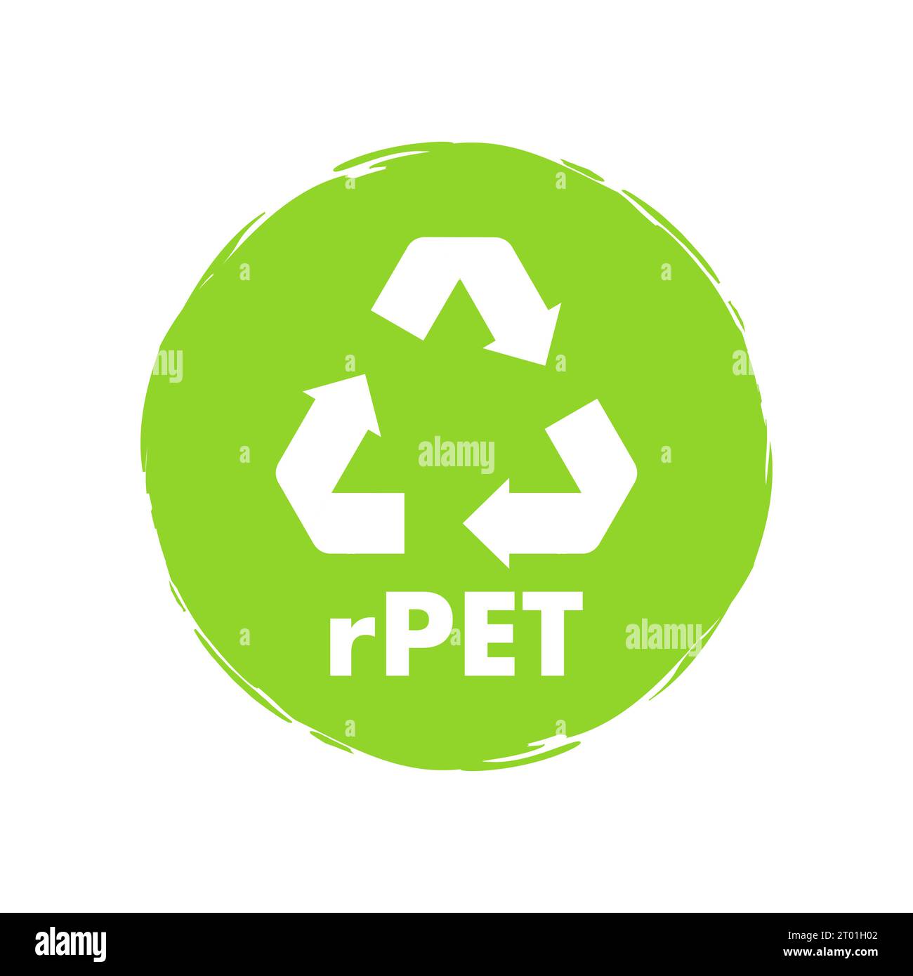 rPet standard sign, label. 100 percent recycled materials and bottles. Recycled polyethylene ...