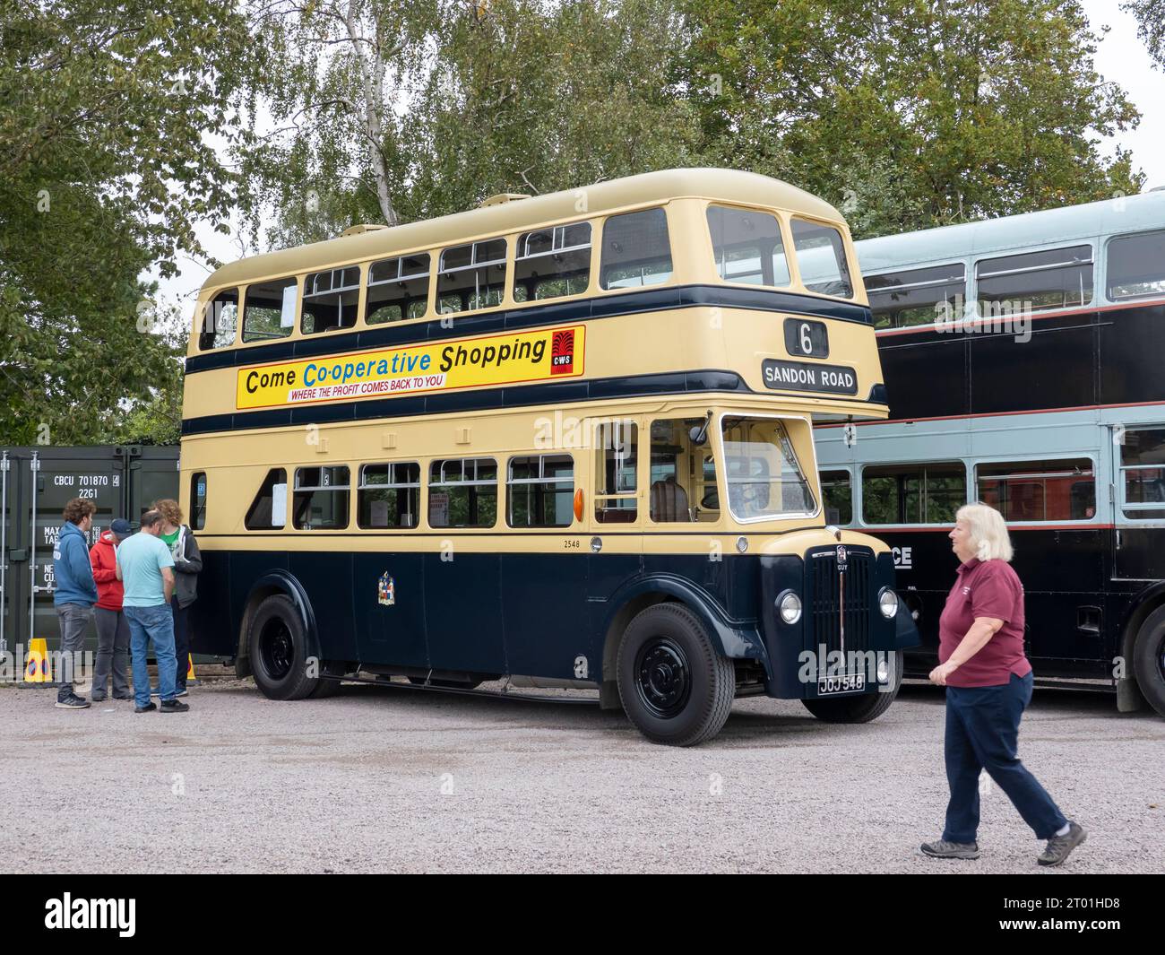 A vintage bus rally at the Quorn and Woodhouse railway station in Quorn ...