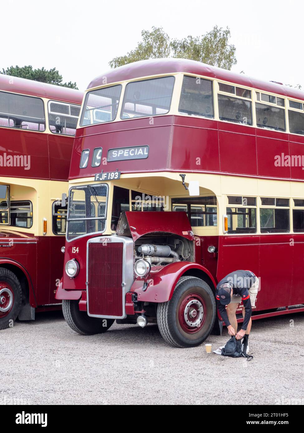 A vintage bus rally at the Quorn and Woodhouse railway station in Quorn ...
