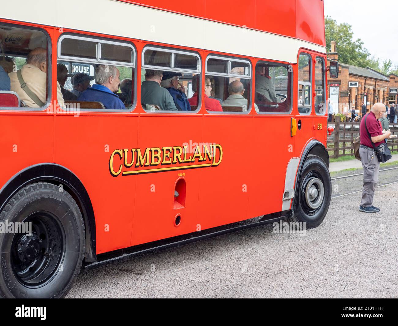 A vintage bus rally at the Quorn and Woodhouse railway station in Quorn ...