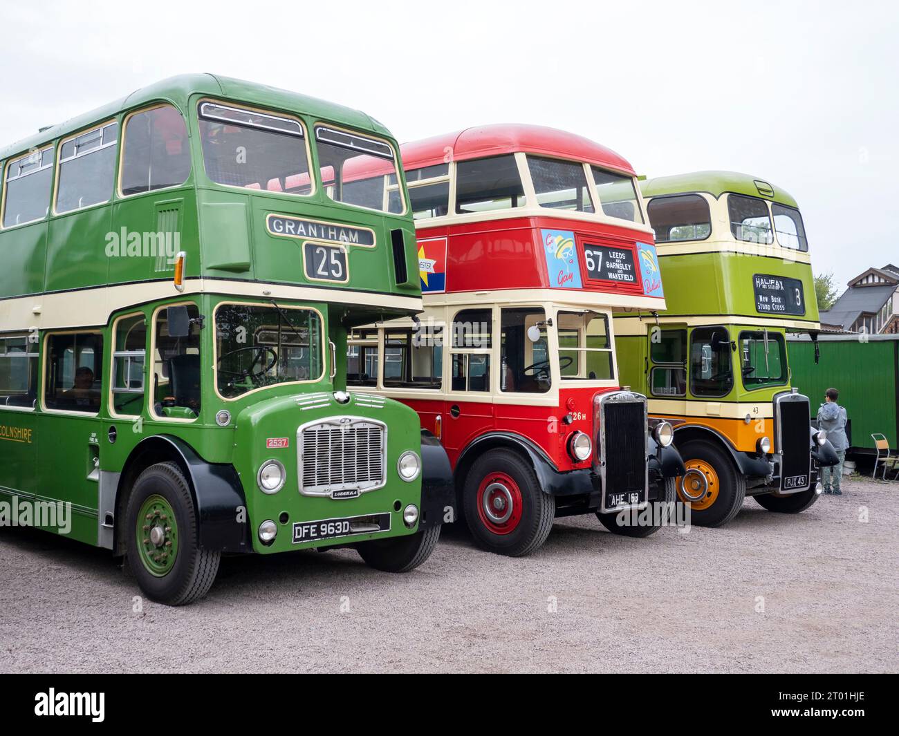 A vintage bus rally at the Quorn and Woodhouse railway station in Quorn ...