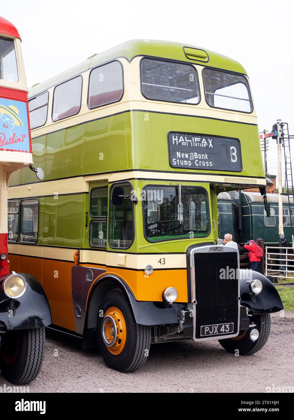 A vintage bus rally at the Quorn and Woodhouse railway station in Quorn ...