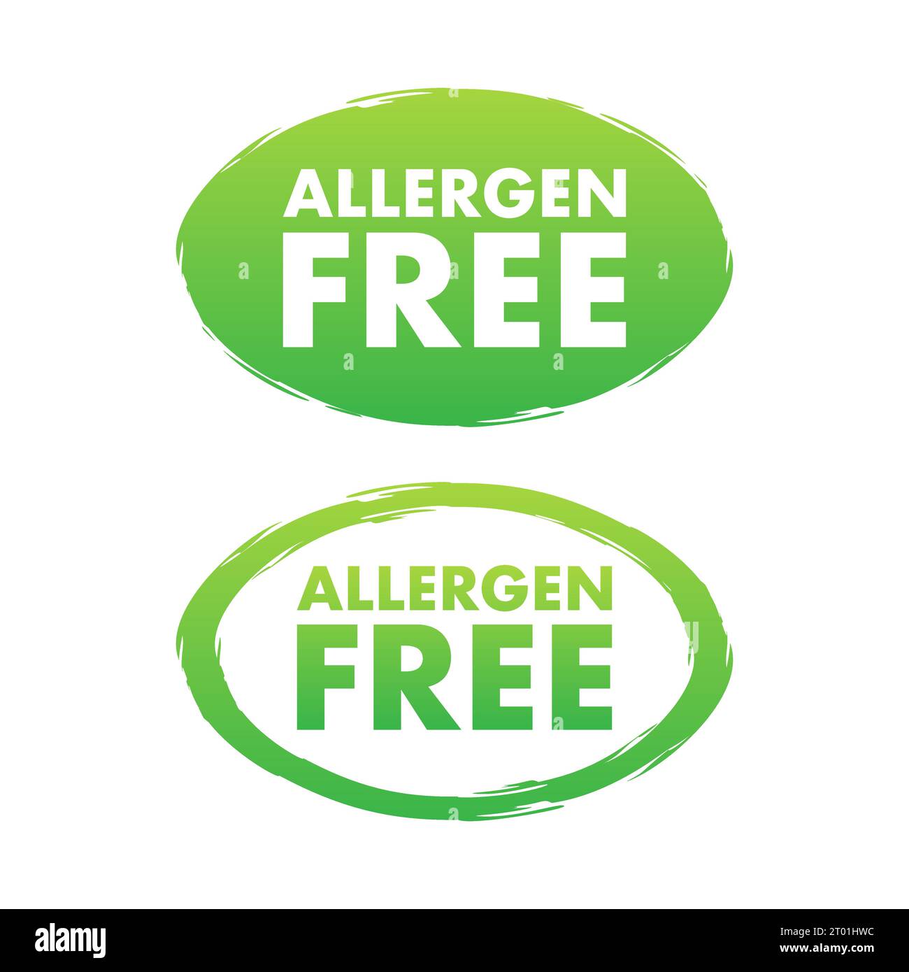 Allergen Free stamp. Non-allergenic products round ribbon label. Vector ...