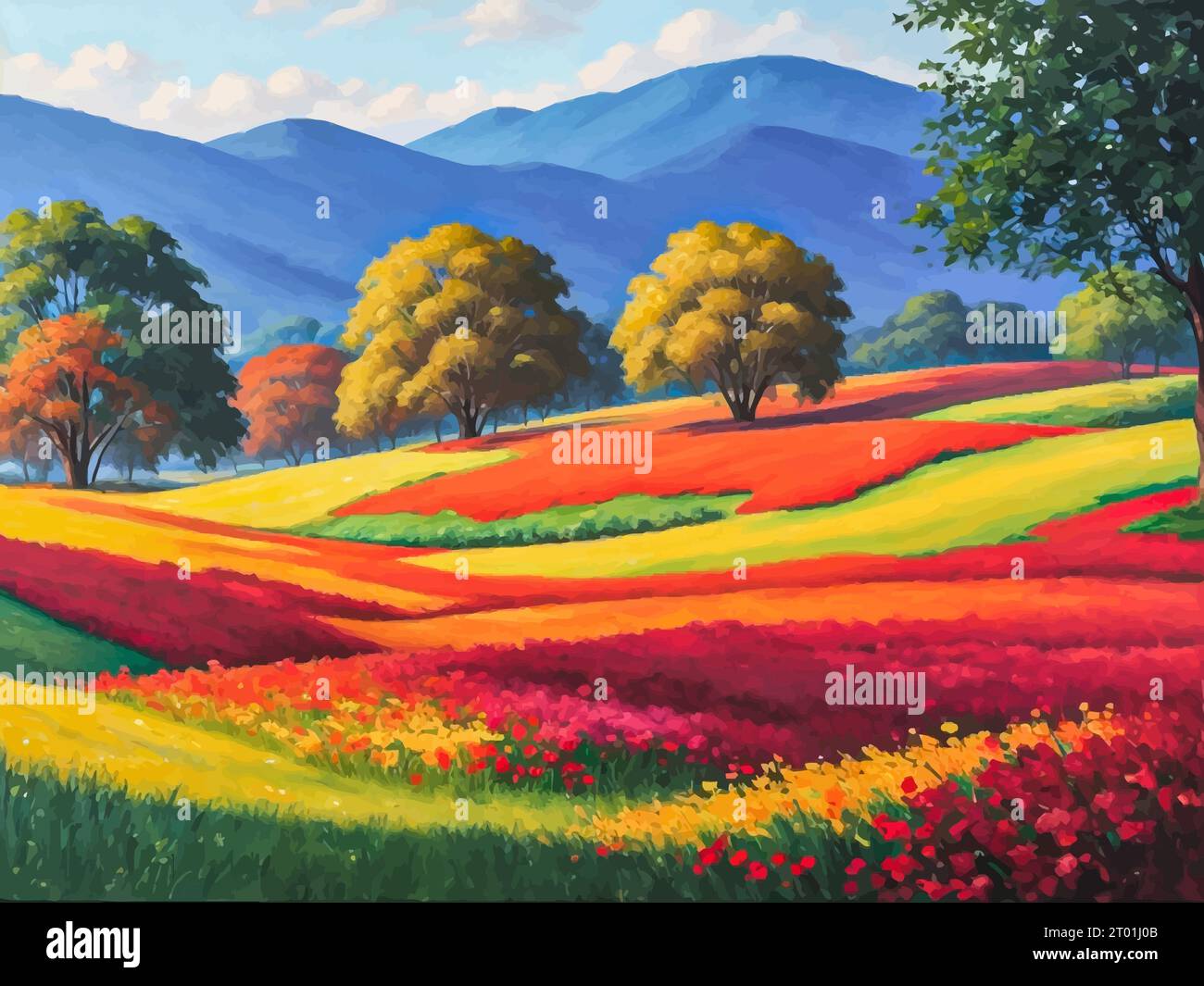 "High-resolution of painting entitled The Beauty of Nature. The artwork ...