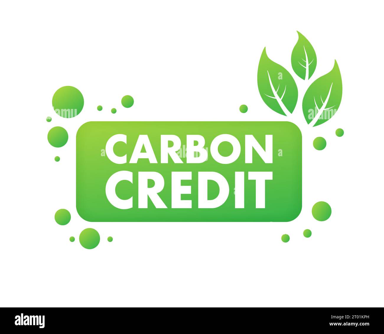 Carbon Credit green sign. CO2 Emission reduction. Carbon sequestration ...