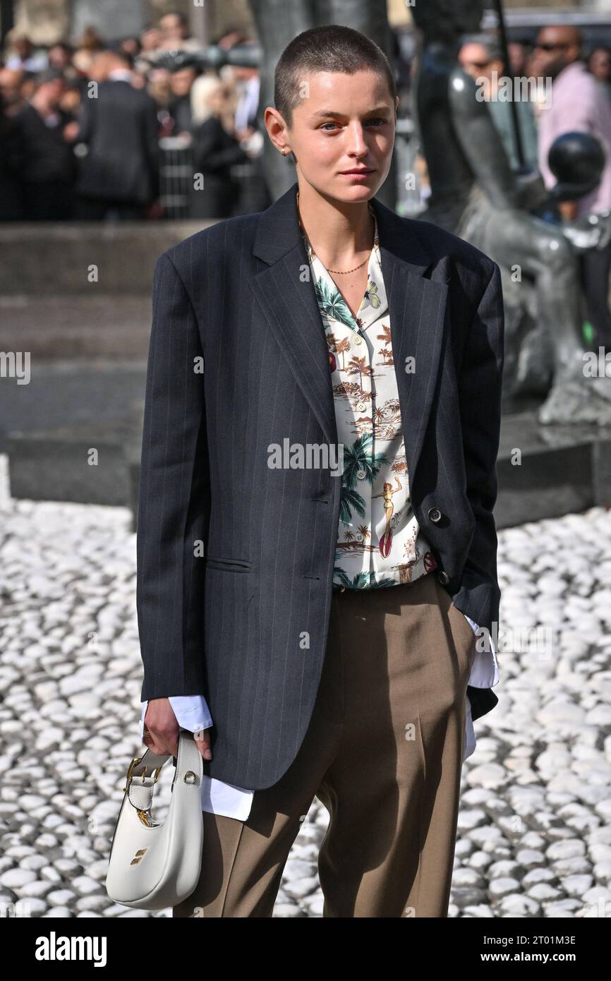 Paris, France. 03rd Oct, 2023. Emma Corrin attending the Miu Miu SS 24 ...