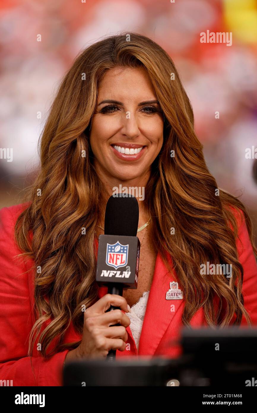 NFL Network reporter Sarah Walsh works on the sidelines prior to the ...