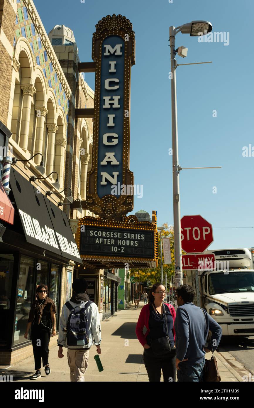 Marquee and exterior of the Michigan Theater in Ann Arbor Michigan ...