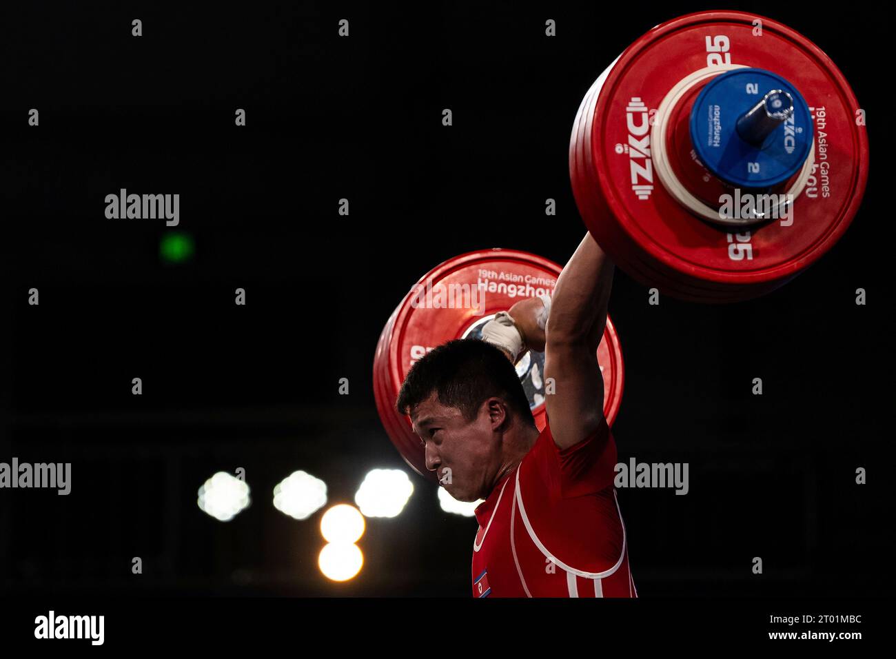 North Korea's Pak Jongju competes during the men's 73kg group A ...