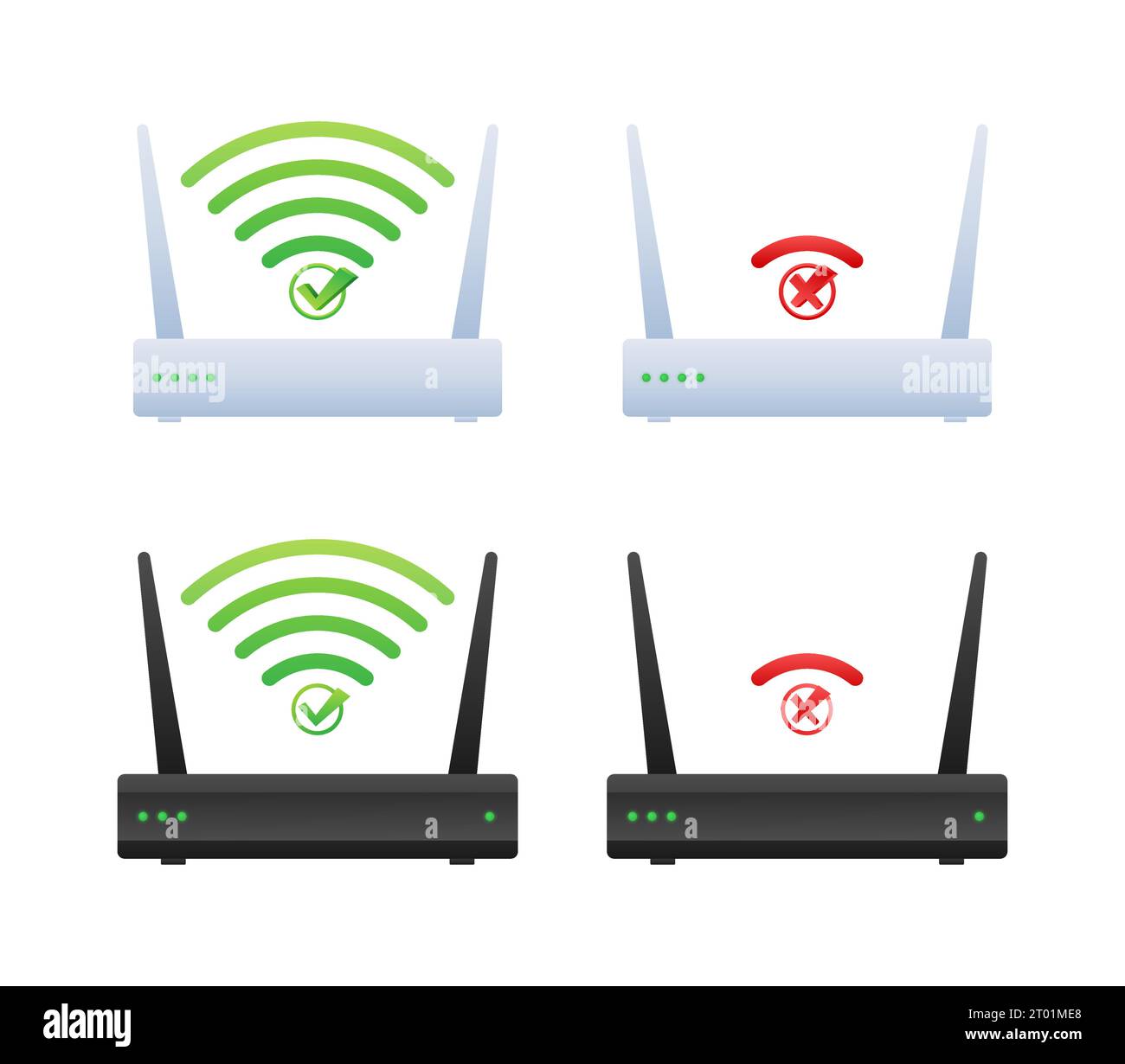 Different wifi routers with different symbols. Network Wi-Fi router. Wireless ethernet modem ...
