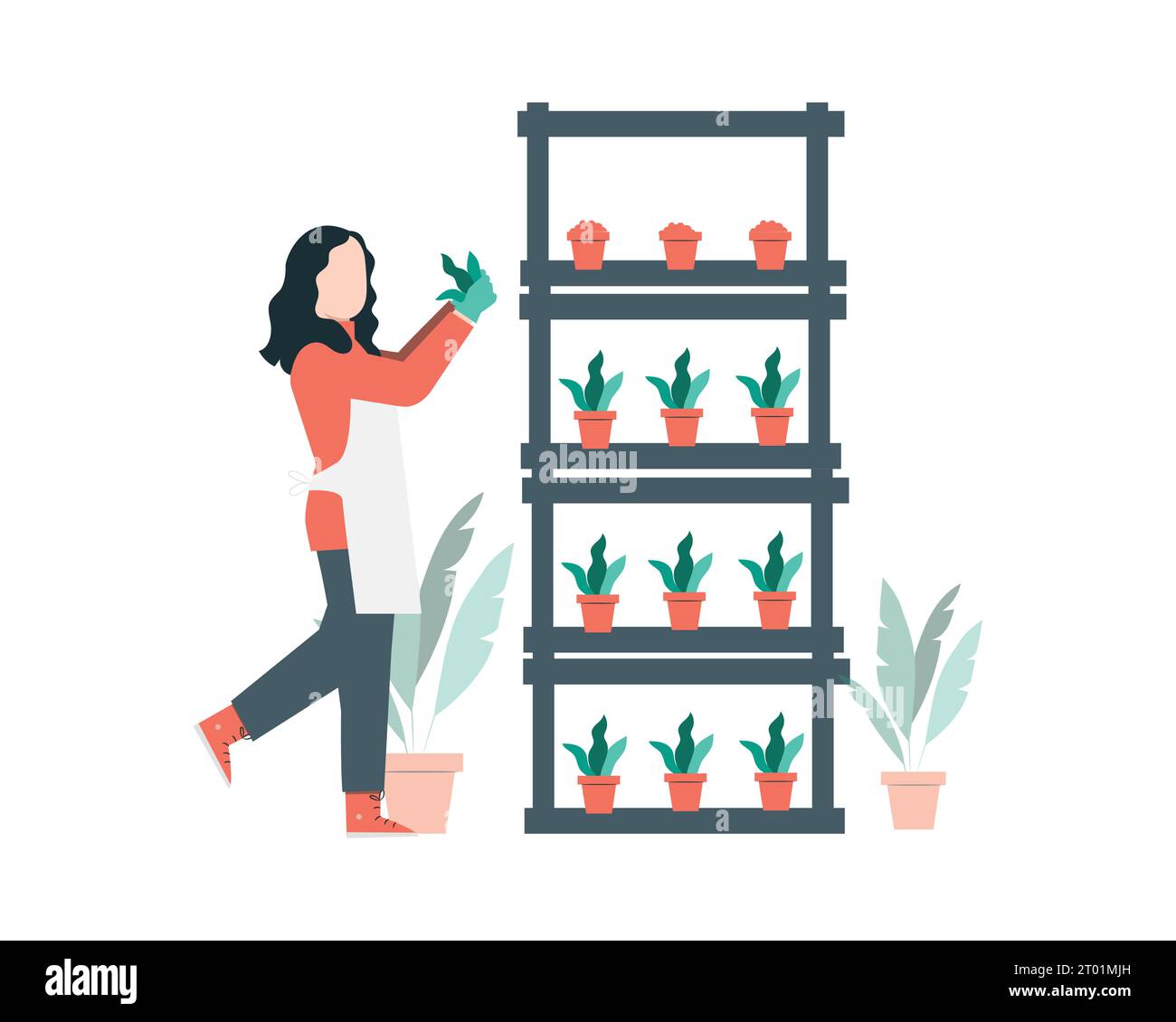 Female gardener standing harvest Stock Vector Images - Alamy