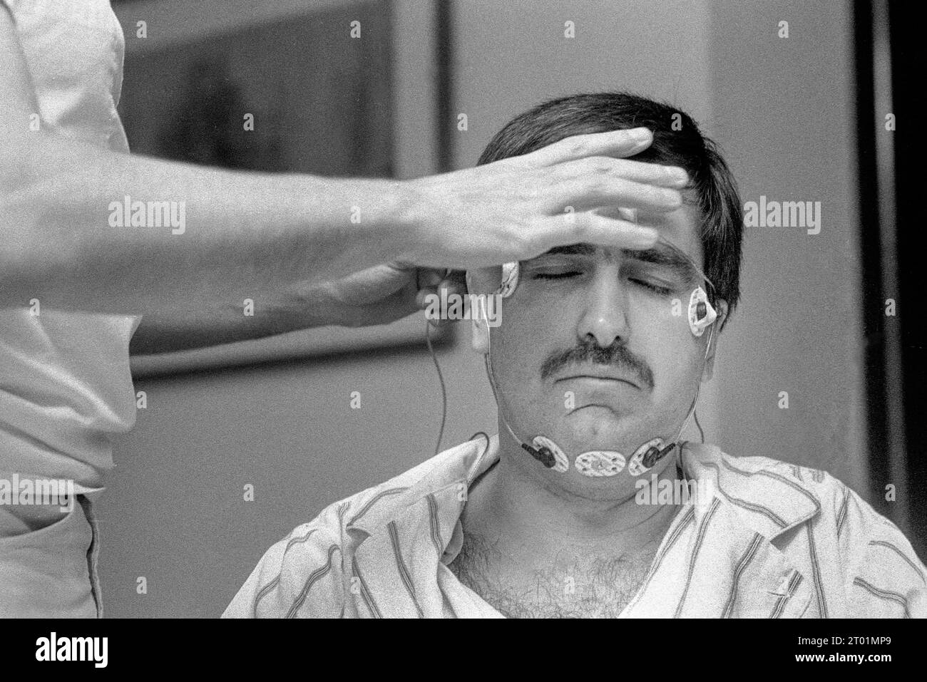 Sleep study wires Black and White Stock Photos & Images - Alamy