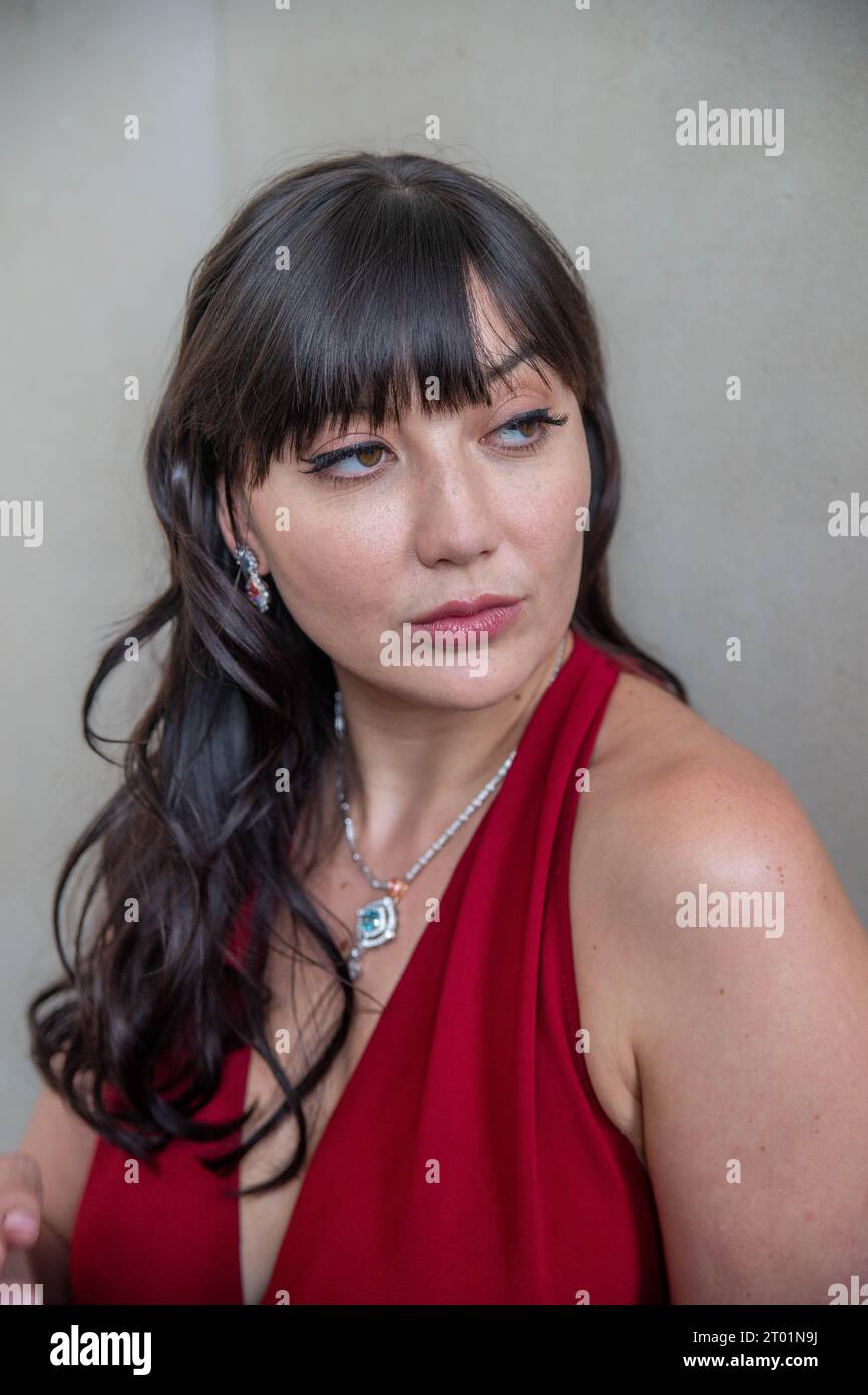 London, UK. 3rd Oct, 2023. Daisy Lowe sparkles in coloured lab created ...
