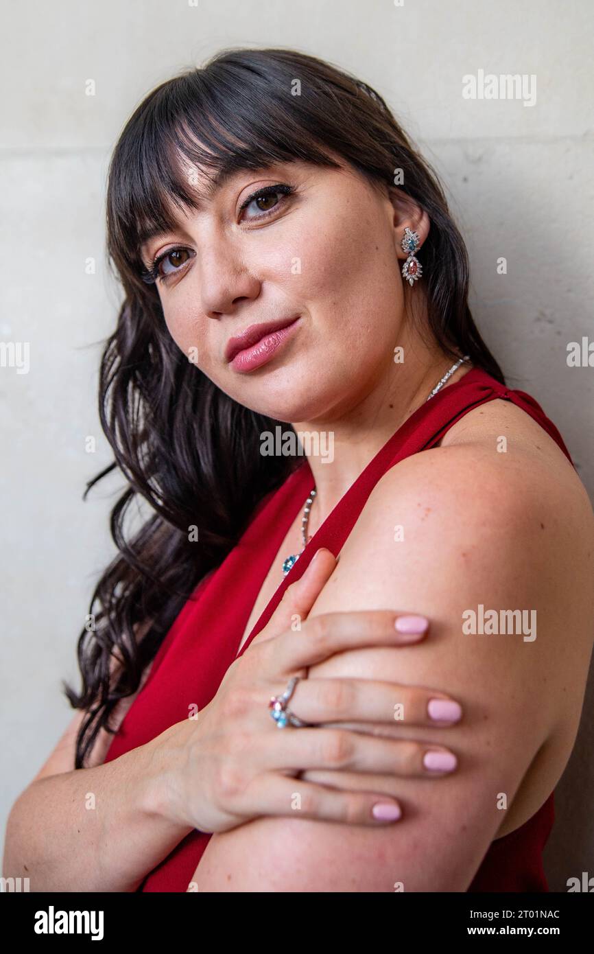 London, UK. 3rd Oct, 2023. Daisy Lowe sparkles in coloured lab created ...