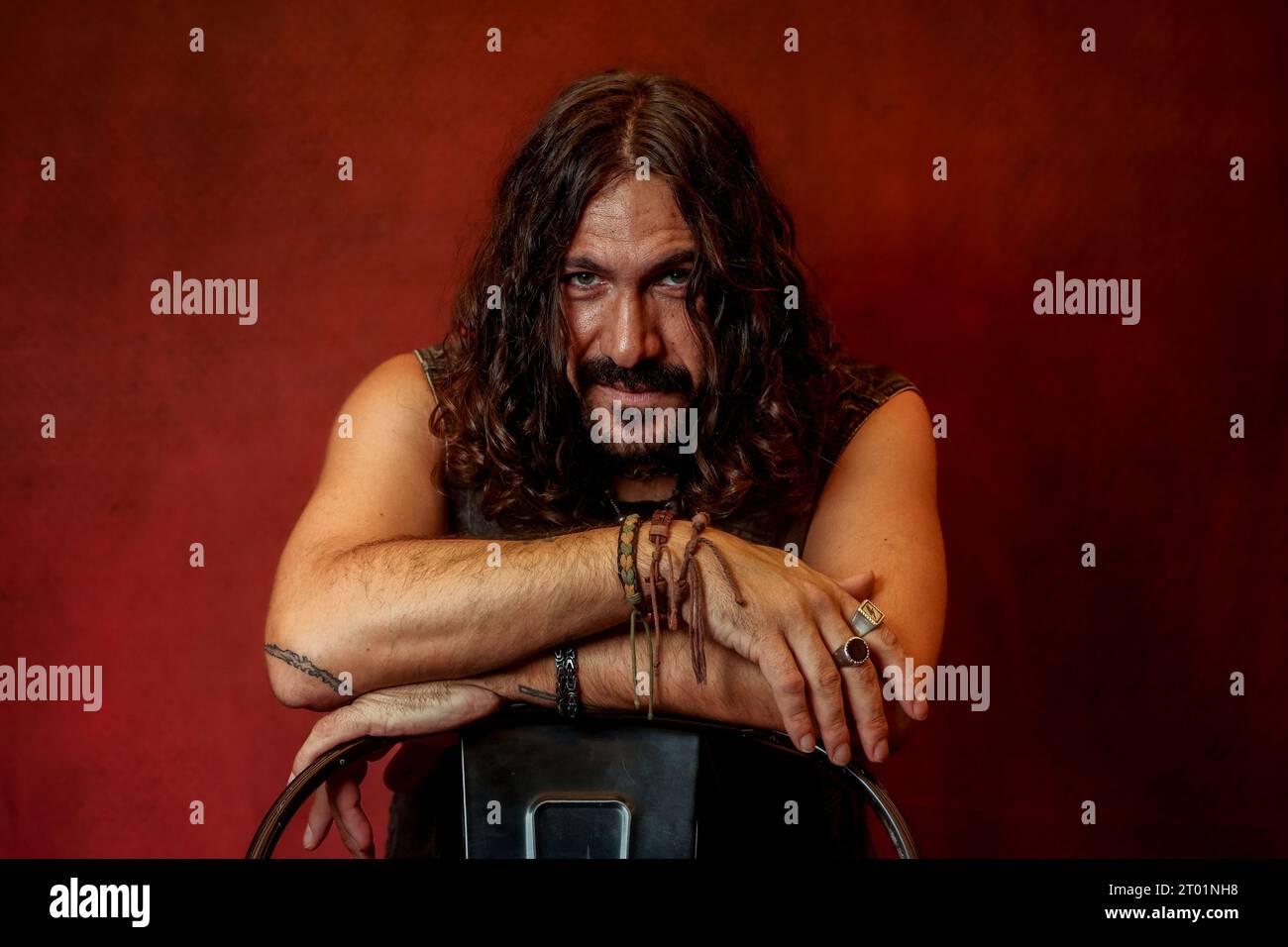 The musician Albertucho poses for Europa Press, at the Embajadores cinemas, on October 3, 2023 ...